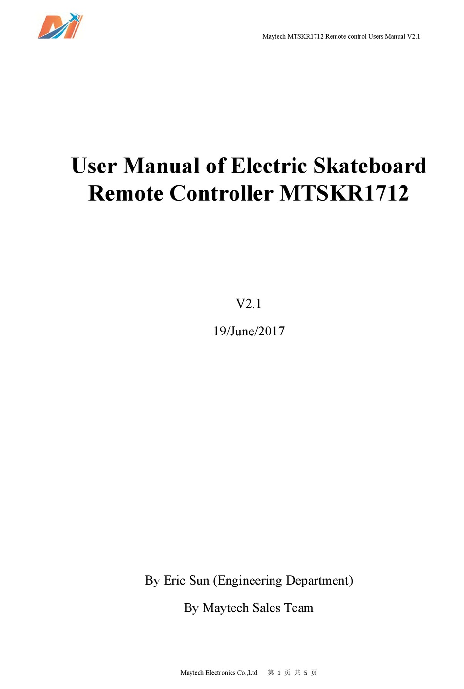 MAYTECH ELECTRONIC MTSKR1712 USER MANUAL Pdf Download | ManualsLib