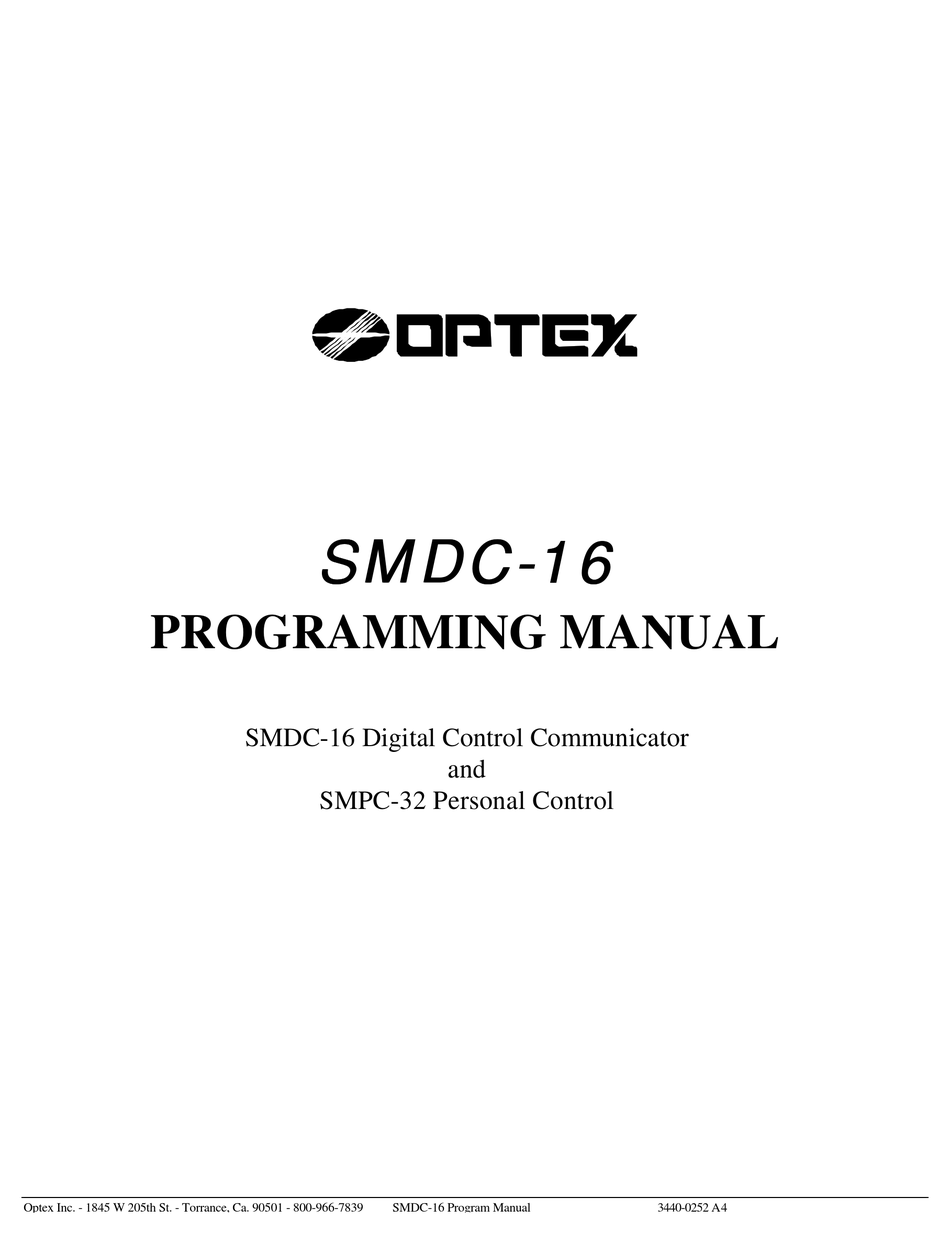 OPTEX SMDC 16 PROGRAMMING MANUAL Pdf Download ManualsLib optex-smdc-16-programming-manual-pdf-download-manualslib
