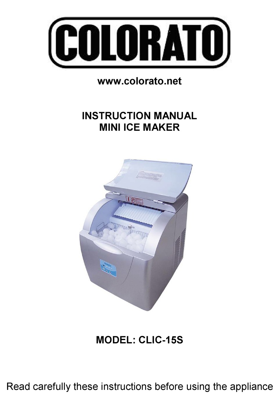 COLORATO CLIC-15S INSTRUCTION MANUAL Pdf Download | ManualsLib