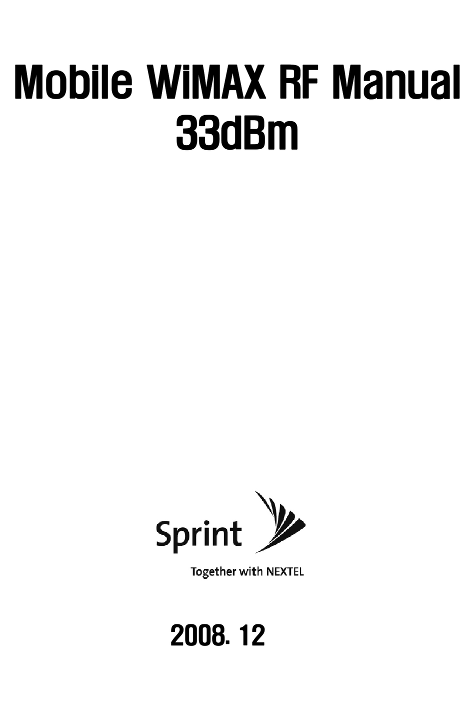 SPRINT MOBILE WIMAX RF MANUAL Pdf Download | ManualsLib