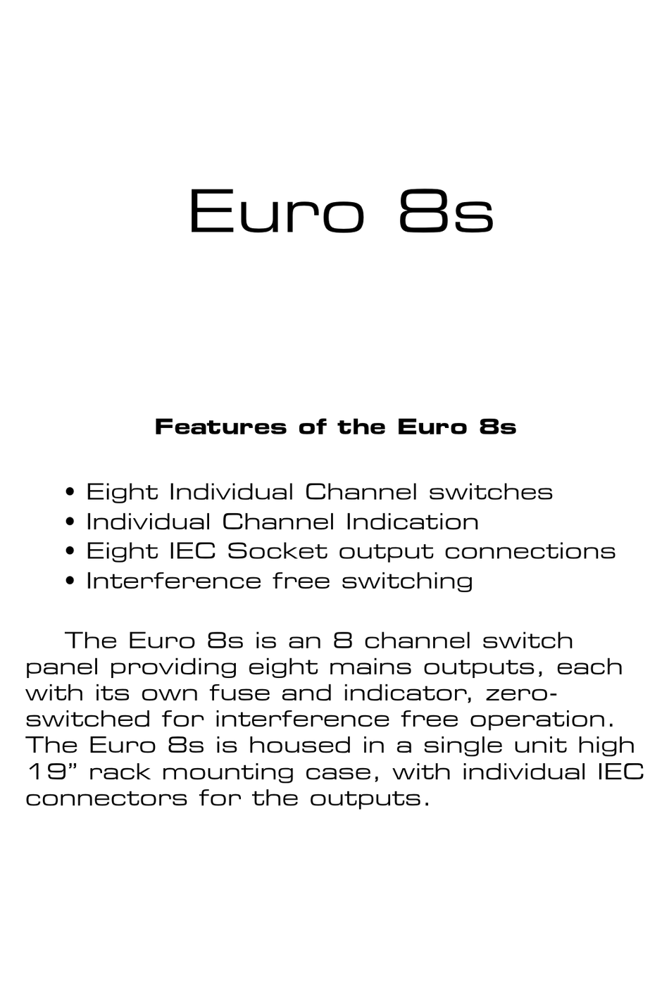 NJD ELECTRONICS EURO 8S USER MANUAL Pdf Download | ManualsLib
