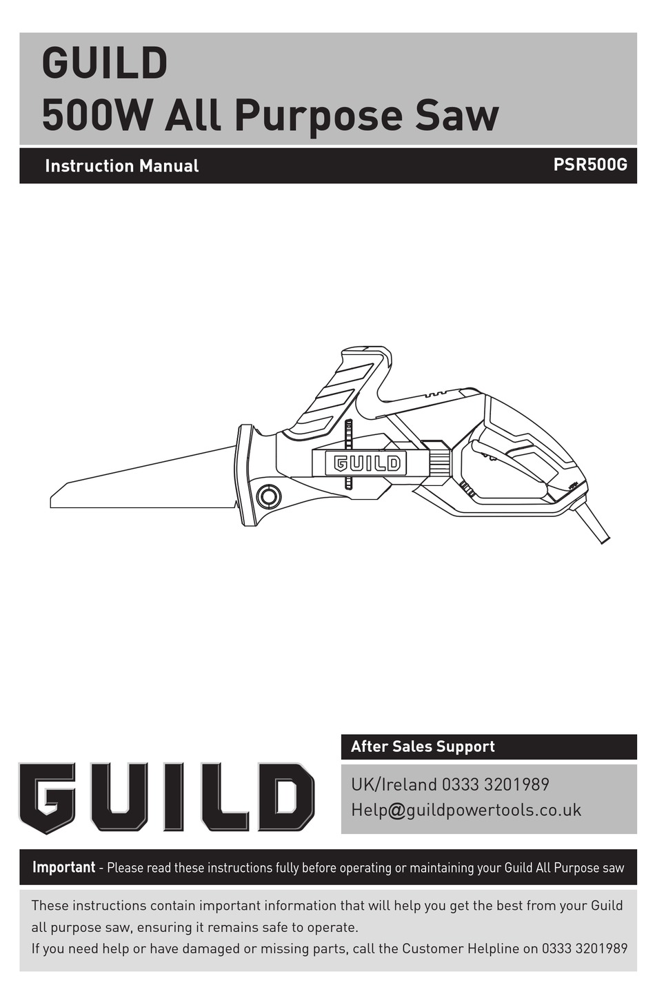GUILD PSR500G INSTRUCTION MANUAL Pdf Download | ManualsLib