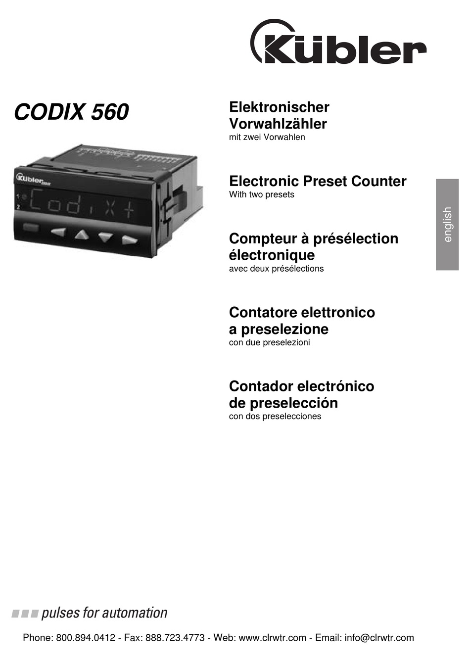 Kubler Codix 560 Manual Pdf Download Manualslib