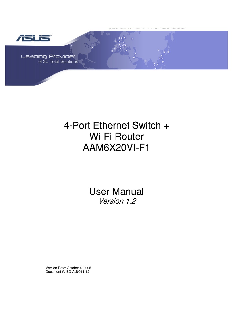 ASUS AAM6X20VI-F1 USER MANUAL Pdf Download | ManualsLib