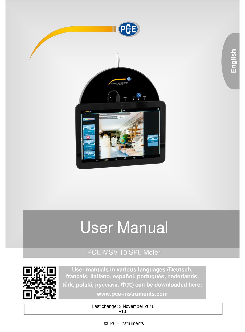 PCE INSTRUMENTS PCE-MSV 10 USER MANUAL Pdf Download | ManualsLib