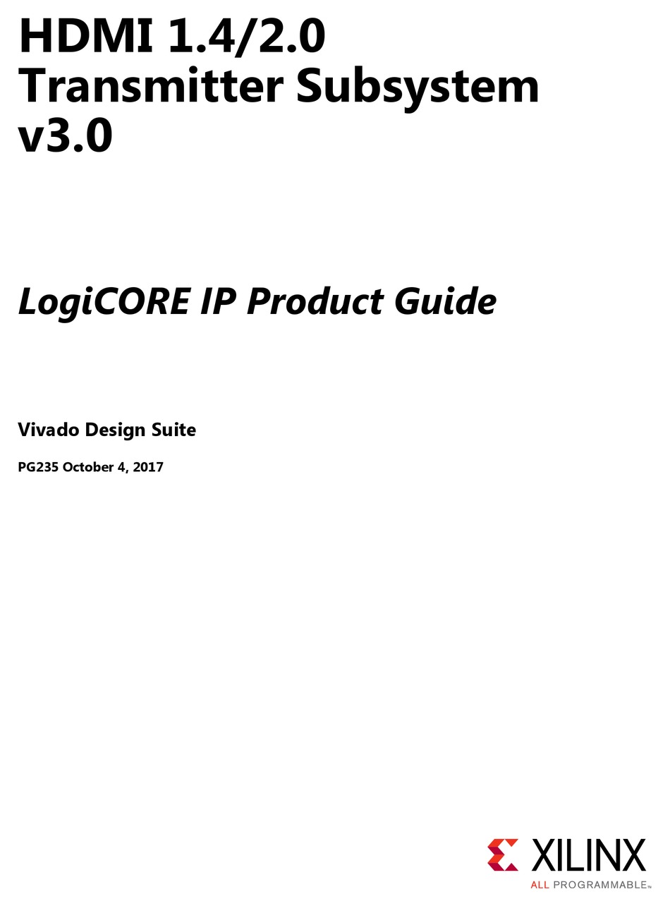 XILINX HDMI 1.4 PRODUCT MANUAL Pdf Download | ManualsLib