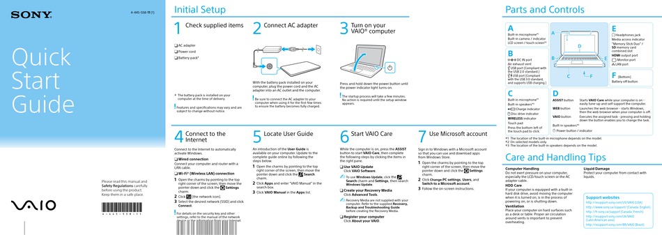SONY SVT111 QUICK START MANUAL Pdf Download | ManualsLib