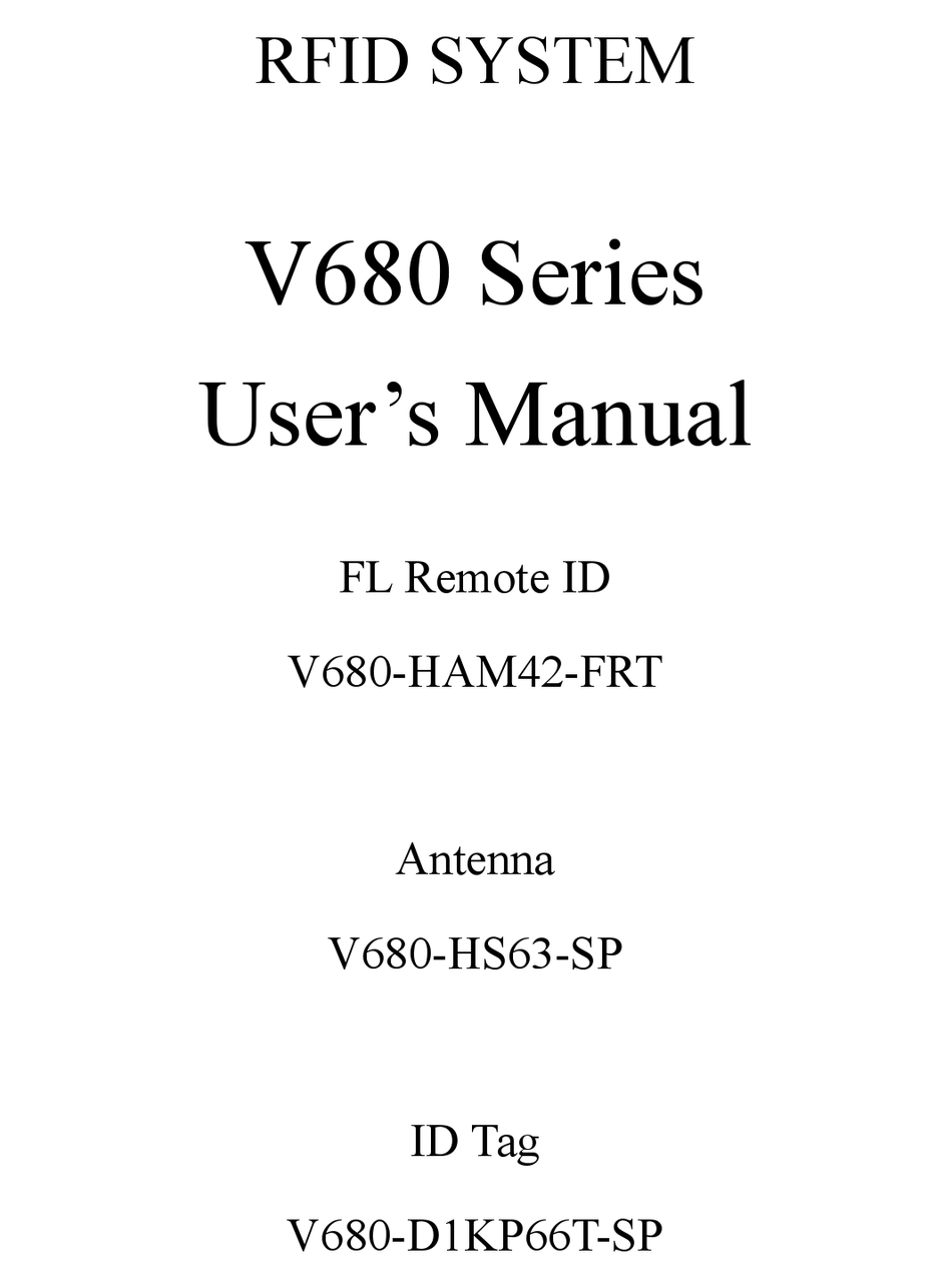 OMRON V680-HAM42-FRT USER MANUAL Pdf Download | ManualsLib