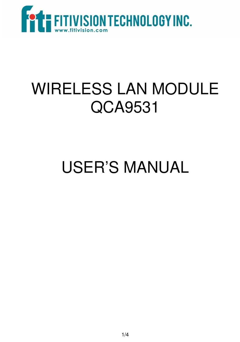 FITVISION TECHNOLOGY QCA9531 USER MANUAL Pdf Download | ManualsLib