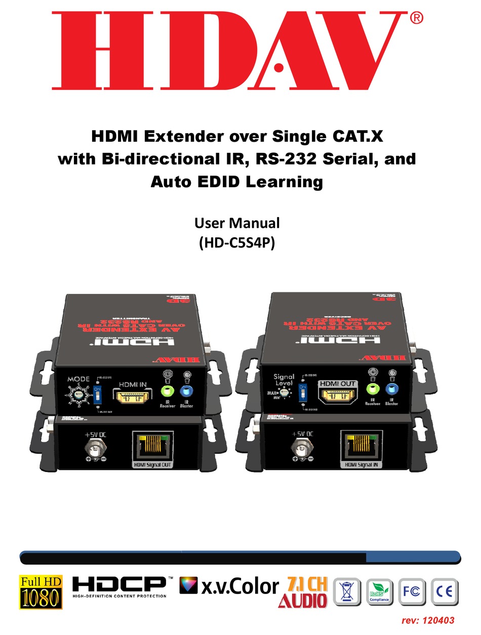 HDAV HD-C5S4P USER MANUAL Pdf Download | ManualsLib