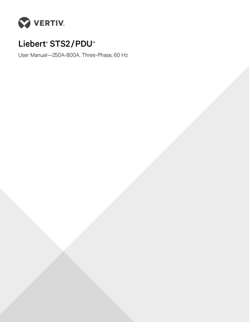VERTIV LIEBERT STS2 USER MANUAL Pdf Download | ManualsLib