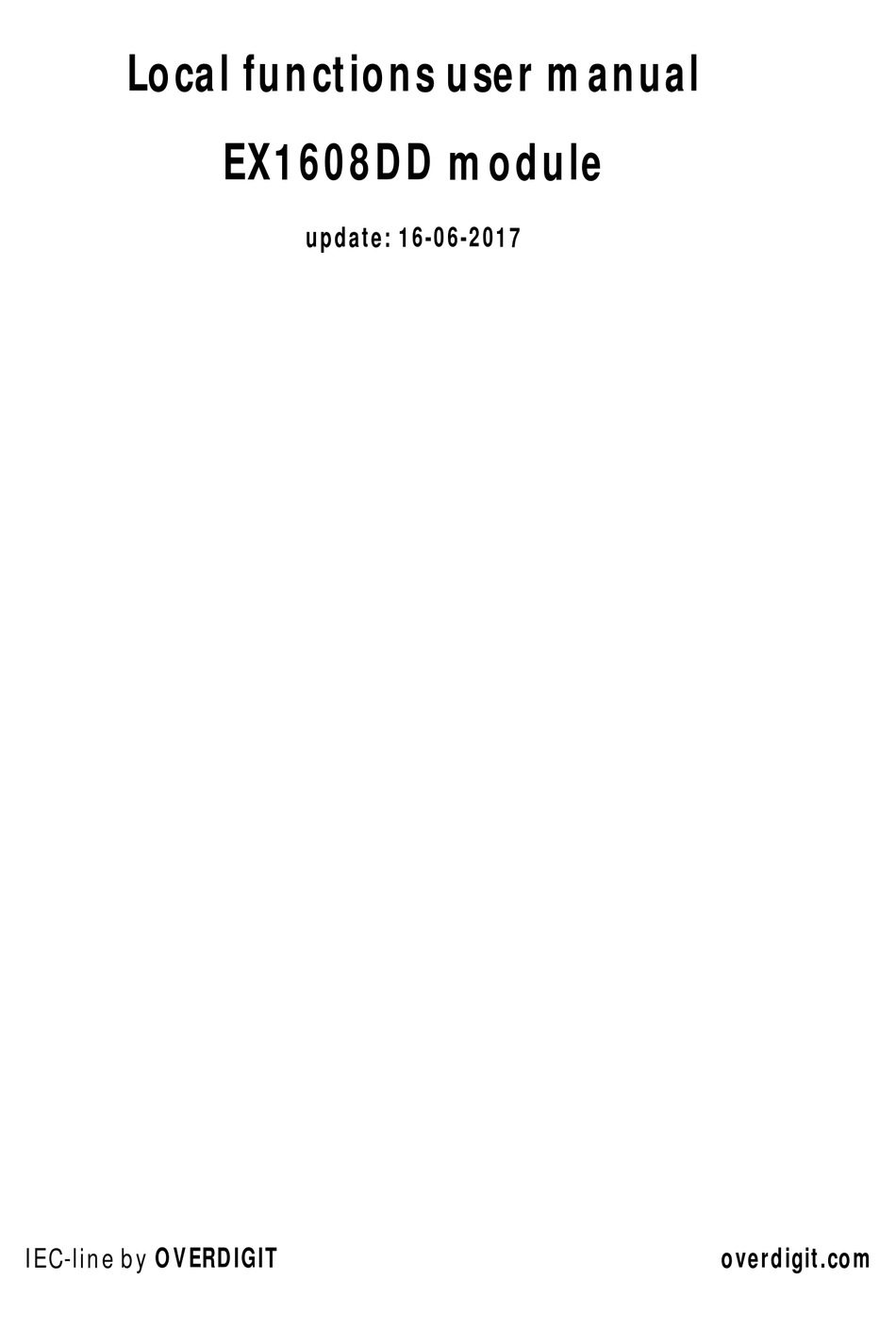 OVERDIGIT EX1608DD USER MANUAL Pdf Download | ManualsLib