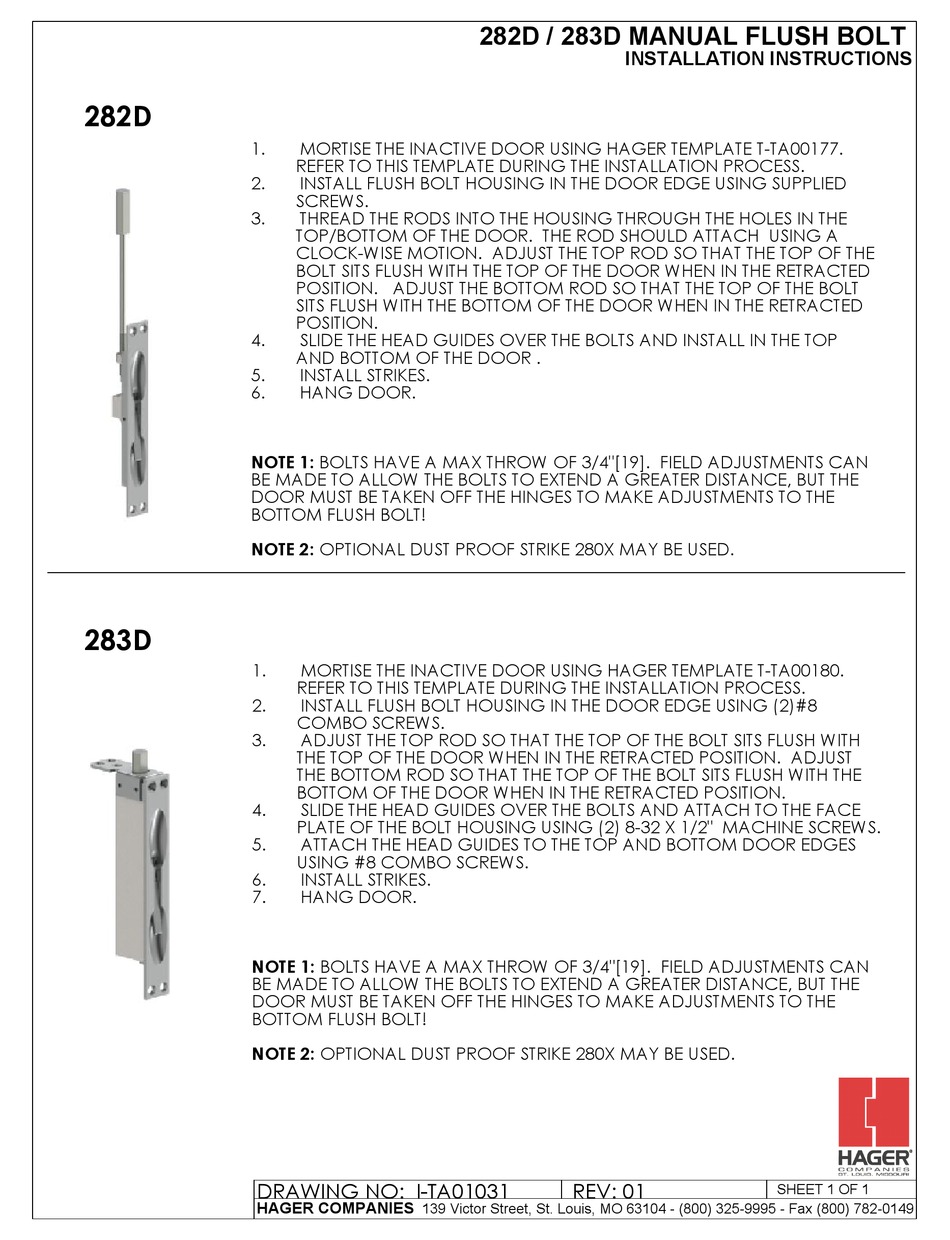 HAGER 282D INSTALLATION MANUAL Pdf Download ManualsLib