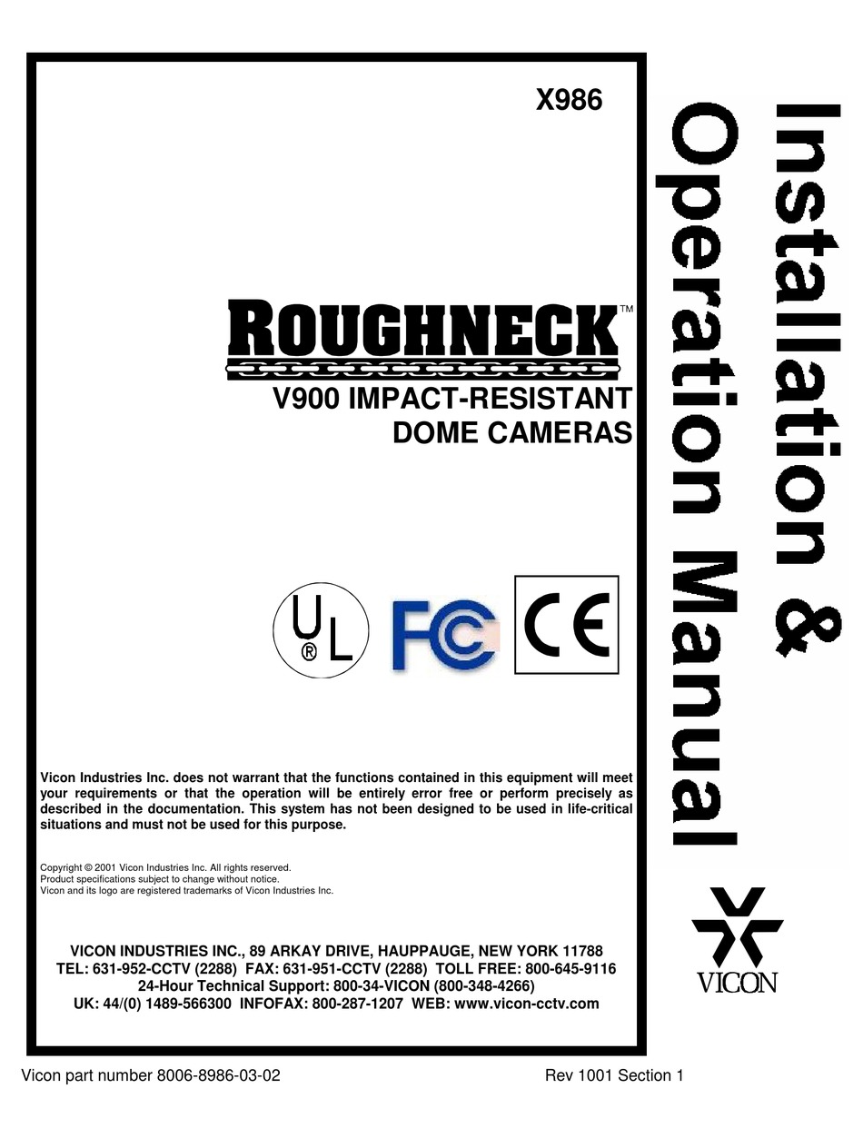 VICON V900-358-24C INSTALLATION & OPERATION MANUAL Pdf Download ...