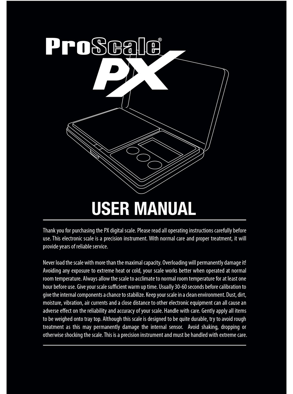 PROSCALE PX USER MANUAL Pdf Download | ManualsLib