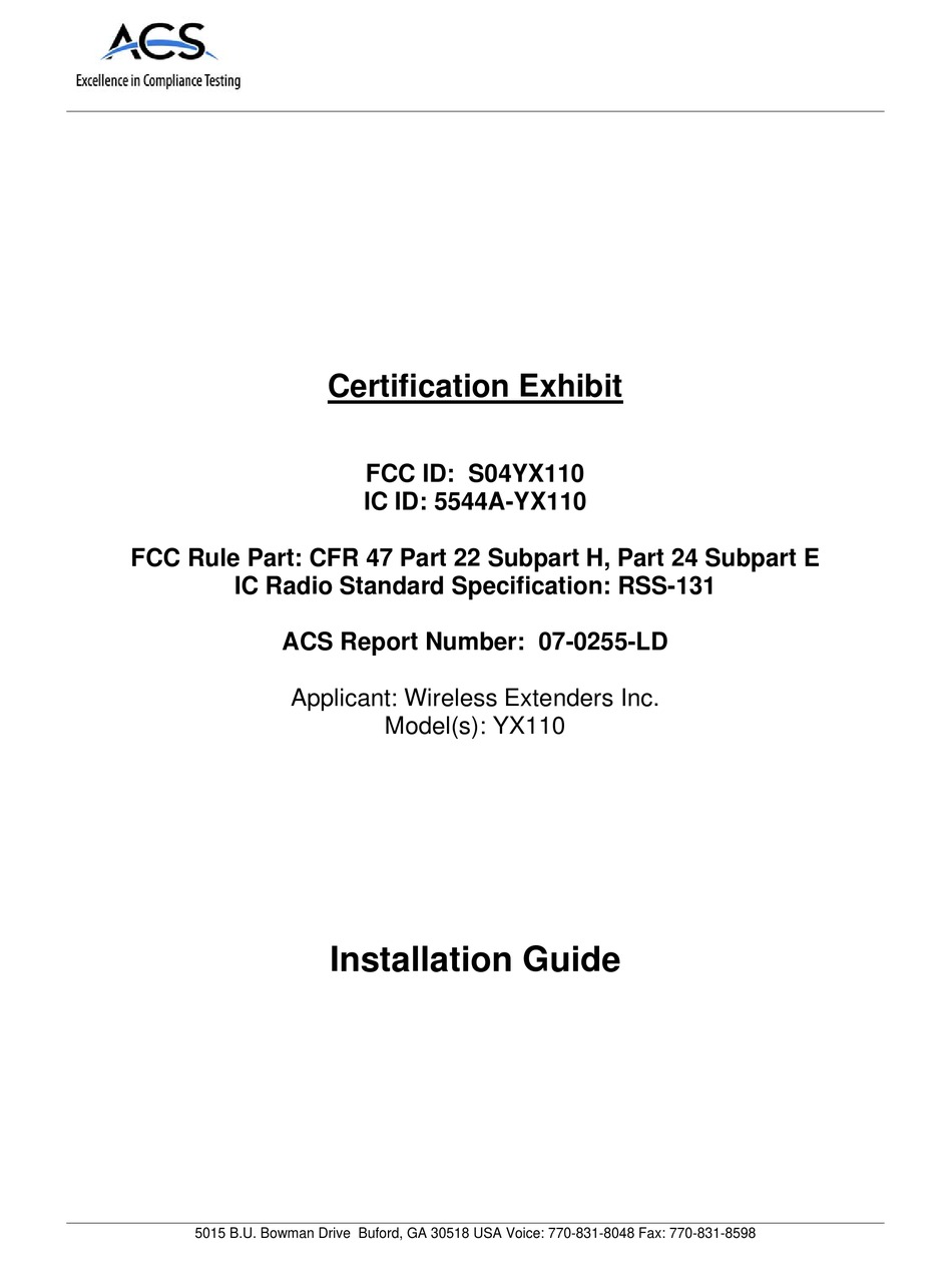 WI-EX ZBOOST ZPOCKET YX110 INSTALLATION MANUAL Pdf Download | ManualsLib