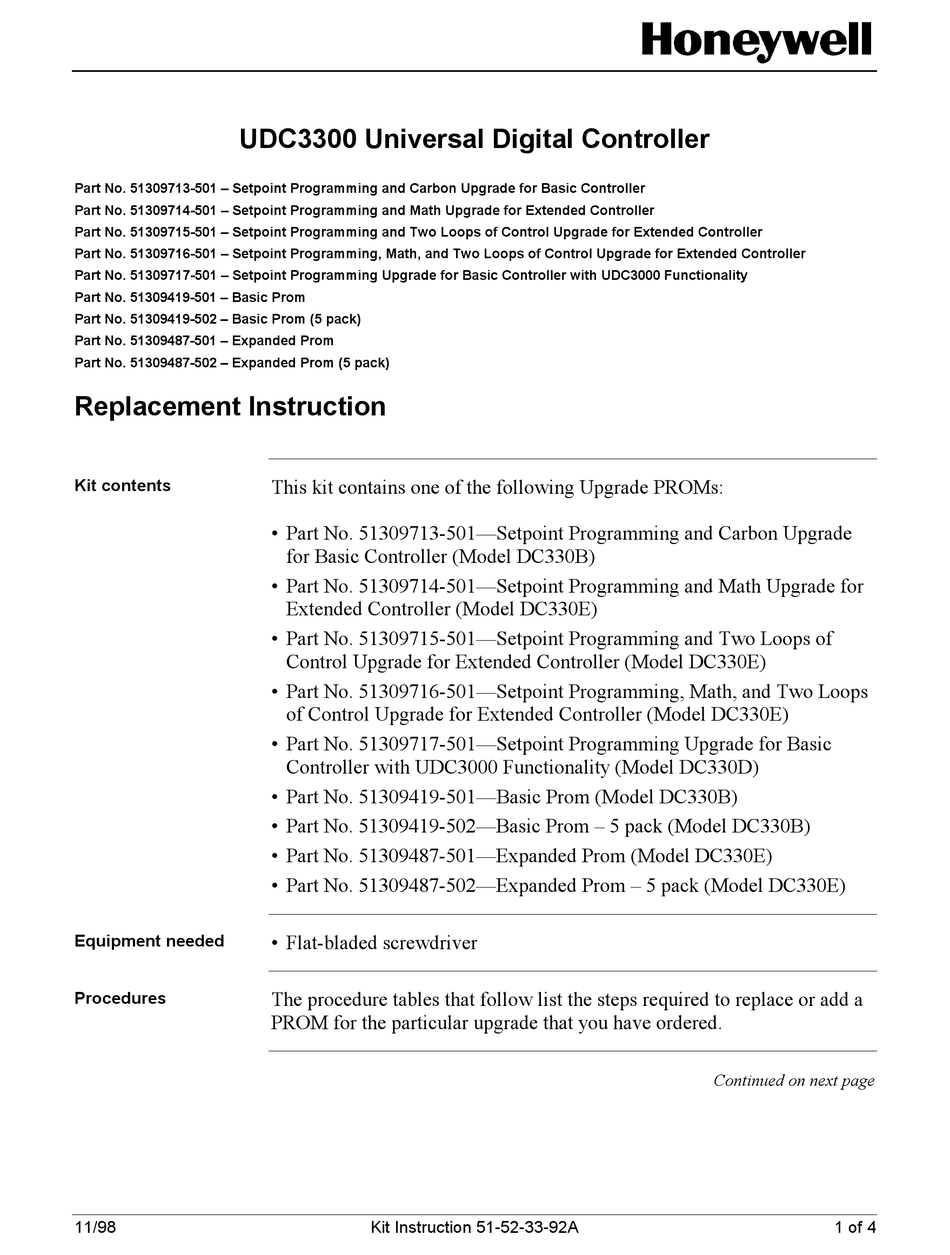 Honeywell Udc3300 Instruction Manual Pdf Download Manualslib
