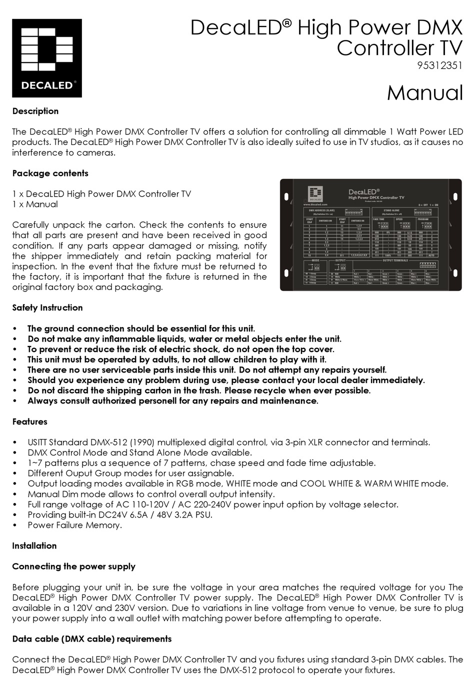 DECALED 95312351 MANUAL Pdf Download | ManualsLib