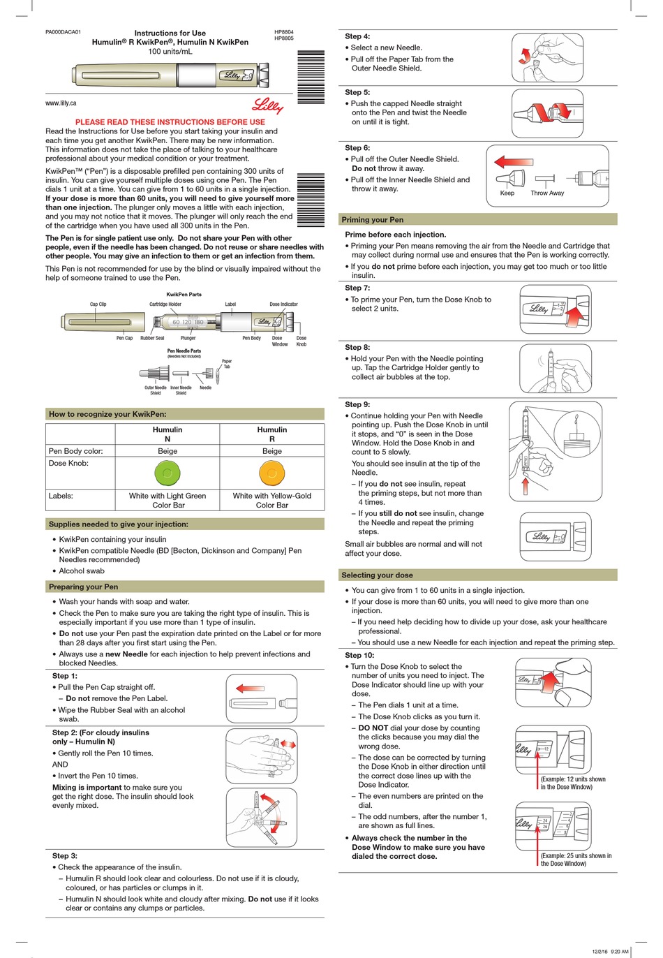 LILLY HUMULIN N KWIKPEN INSTRUCTIONS FOR USE Pdf Download ManuaLib
