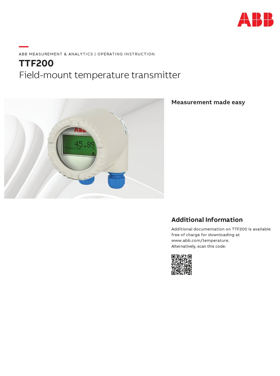 ABB TTF200 OPERATING INSTRUCTION Pdf Download | ManualsLib