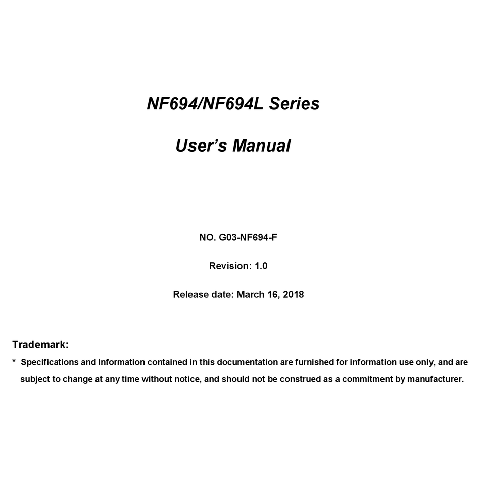 JETWAY NF694L SERIES USER MANUAL Pdf Download | ManualsLib