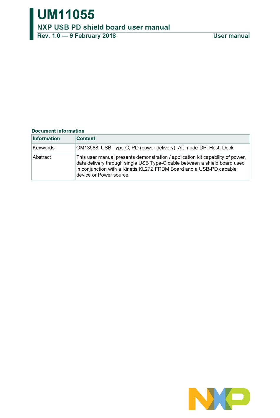NXP SEMICONDUCTORS UM11055 USER MANUAL Pdf Download | ManualsLib