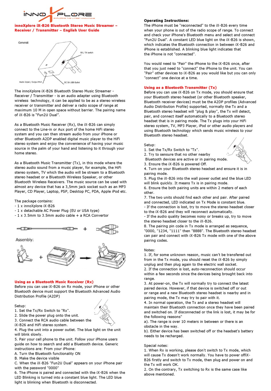 INNOXPLORE IX B26 USER MANUAL Pdf Download ManualsLib