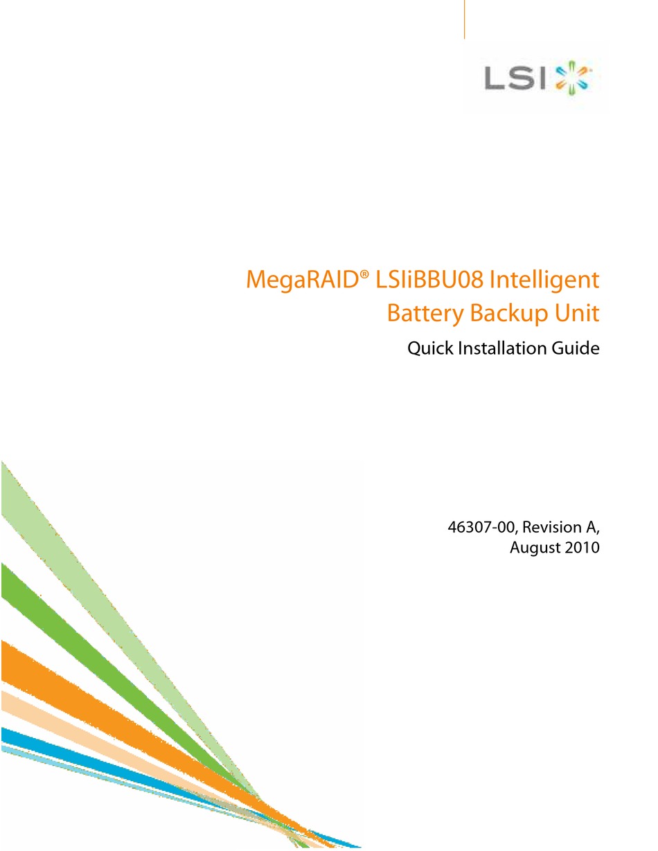 LSI MEGARAID LSIIBBU08 QUICK INSTALLATION MANUAL Pdf Download | ManualsLib
