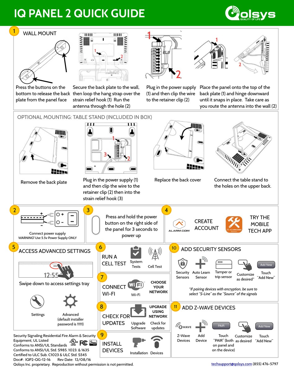 Qolsys Iq Panel 2 Quick Manual Pdf Download Manualslib