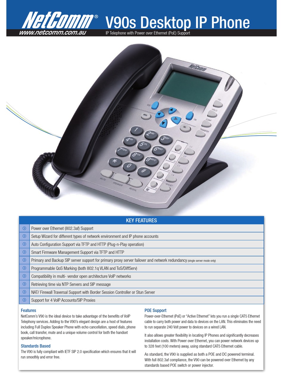 NETCOMM V90S SPECIFICATION SHEET Pdf Download | ManualsLib