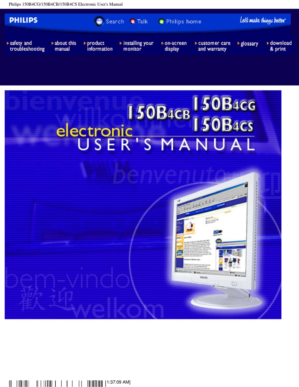 PHILIPS 150B4CB ELECTRONIC USER'S MANUAL Pdf Download | ManualsLib