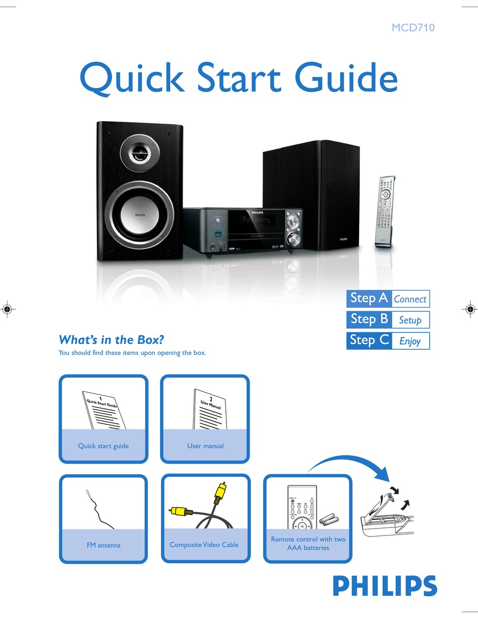 PHILIPS MCD710 QUICK START MANUAL Pdf Download | ManualsLib