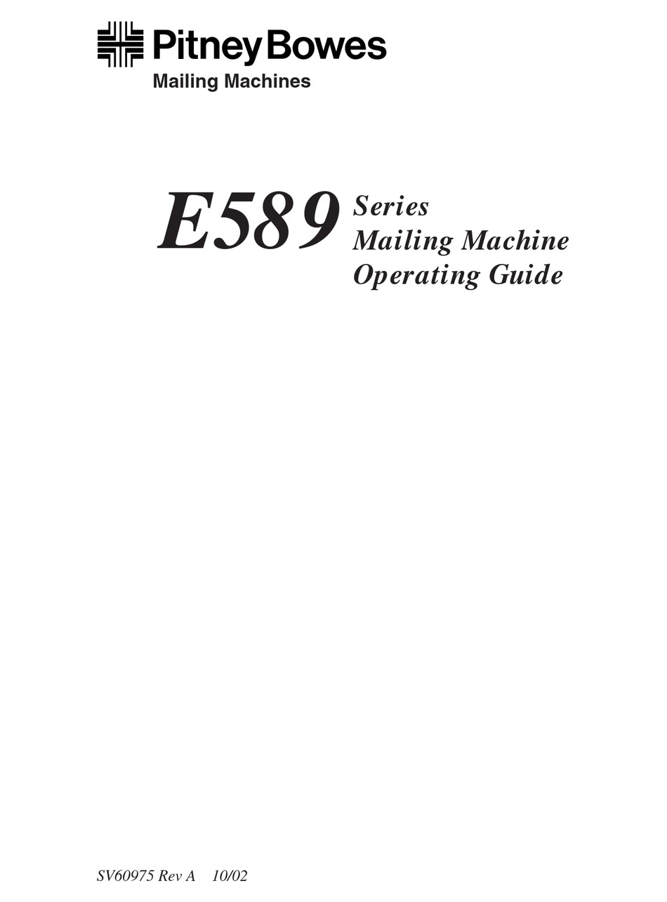 PITNEY BOWES E589 SERIES OPERATING MANUAL Pdf Download ManualsLib pitney-bowes-e589-series-operating-manual-pdf-download-manualslib