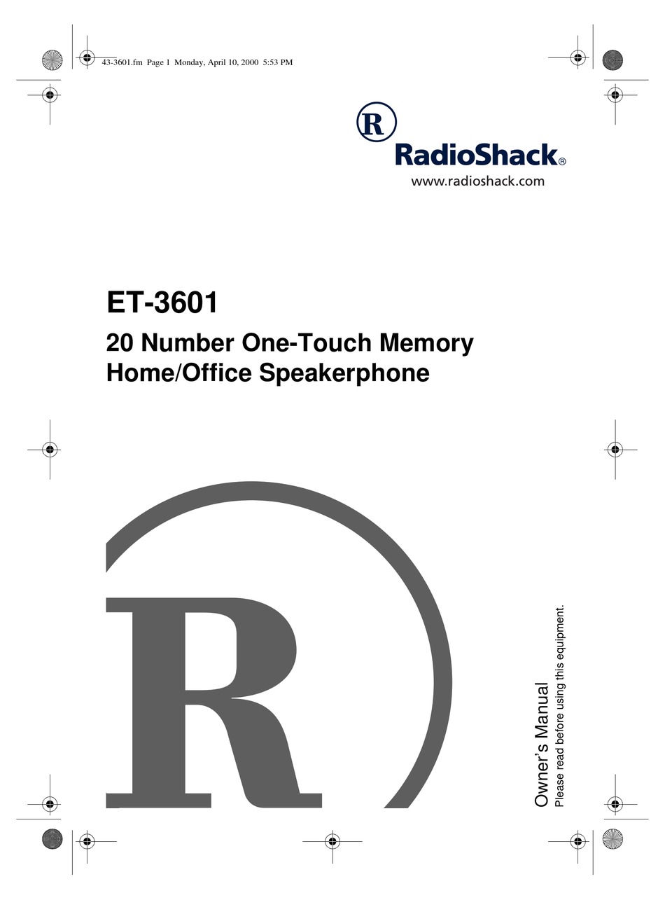 RADIO SHACK 43 3601 OWNER S MANUAL Pdf Download ManualsLib