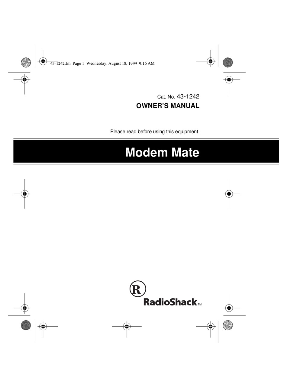 RADIO SHACK 43-1242 OWNER'S MANUAL Pdf Download | ManualsLib