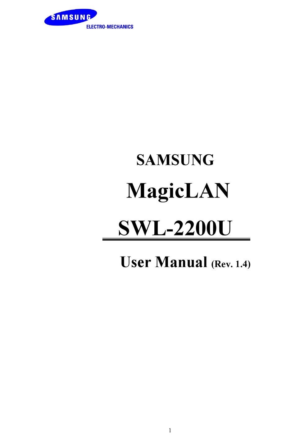 SAMSUNG MAGICLAN SWL-2200U USER MANUAL Pdf Download | ManualsLib
