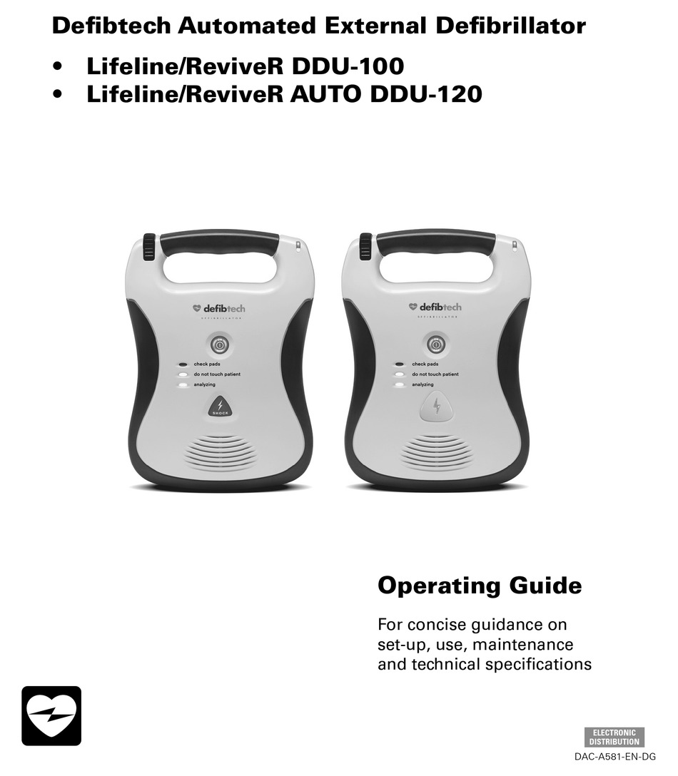 DEFIBTECH LIFELINE/REVIVER DDU-100 OPERATING MANUAL Pdf Download ...