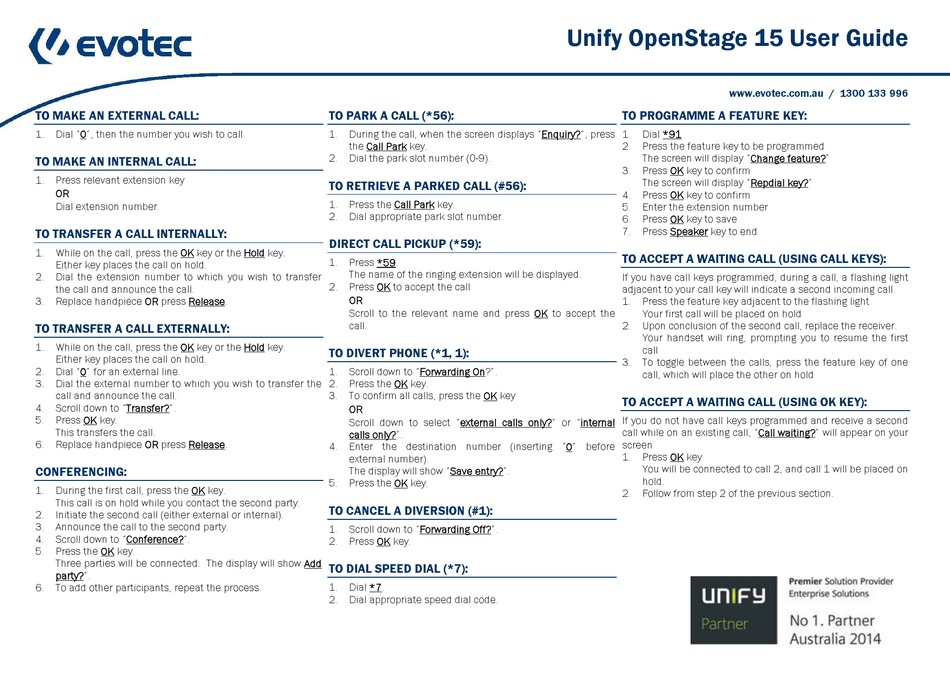 UNIFY OPENSTAGE 15 USER MANUAL Pdf Download | ManualsLib