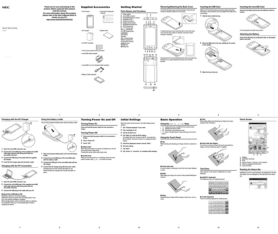 NEC MEDIAS QUICK START MANUALS Pdf Download | ManualsLib