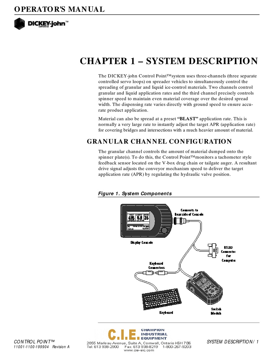 DICKEY-JOHN CONTROL POINT OPERATOR'S MANUAL Pdf Download | ManualsLib