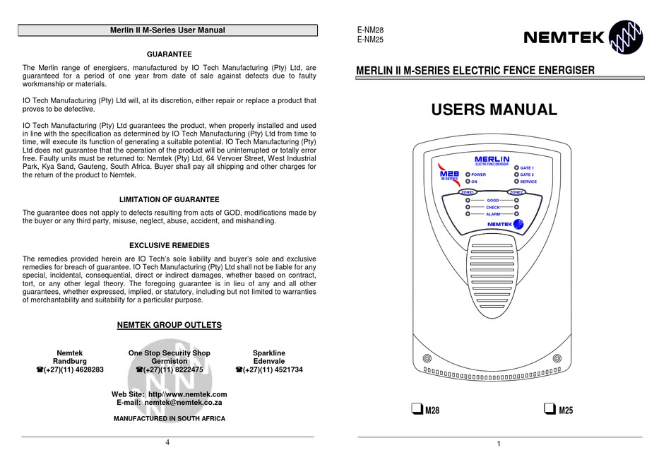 Nemtek Electric Fence Wiring Diagram