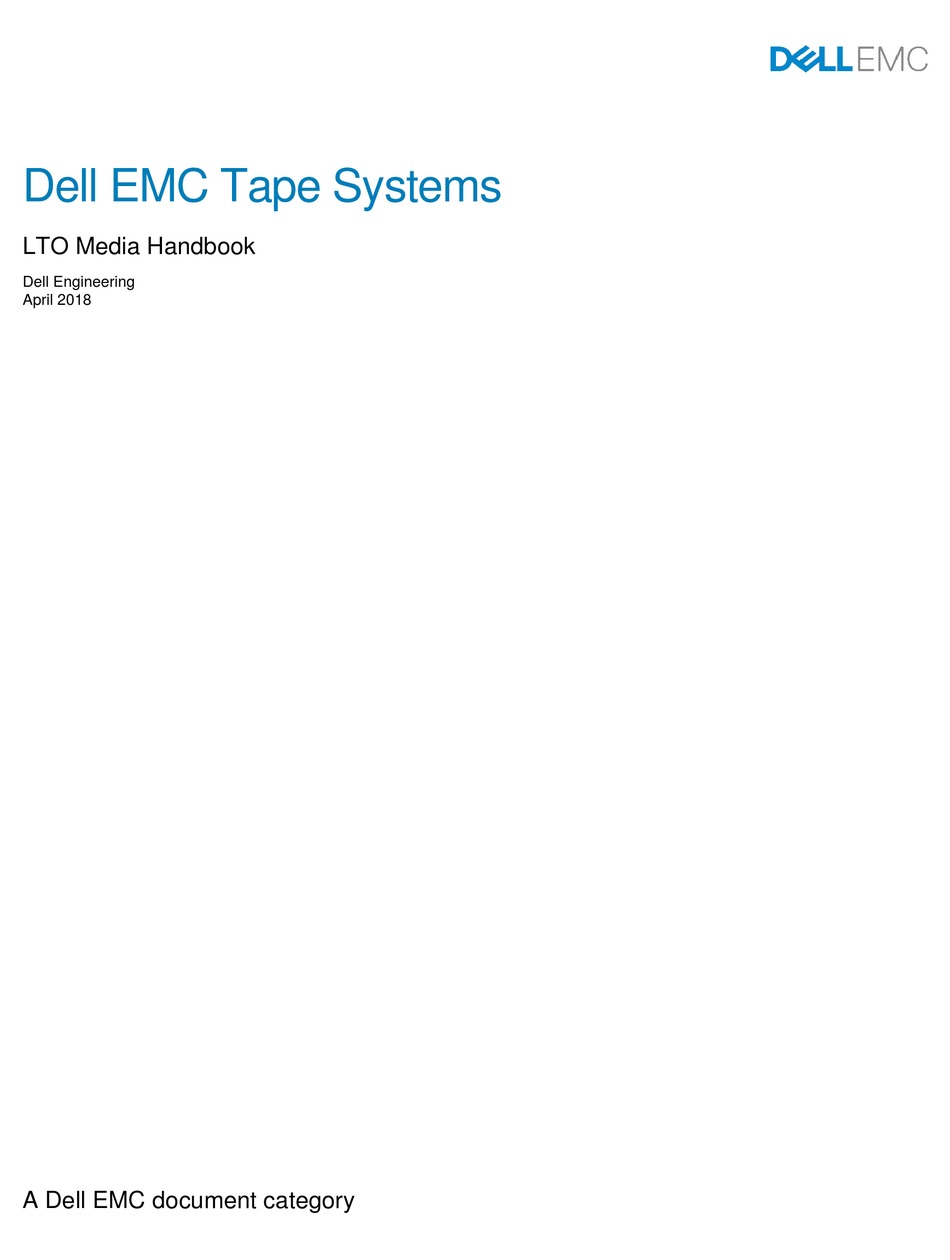 DELL EMC LTO8 HANDBOOK Pdf Download | ManualsLib