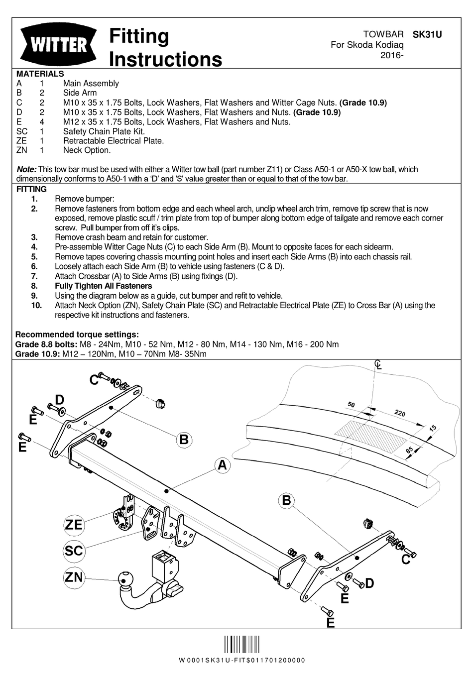 WITTER TOWBAR SYSTEMS SK31U FITTING INSTRUCTIONS Pdf Download ManualsLib witter-towbar-systems-sk31u-fitting-instructions-pdf-download-manualslib
