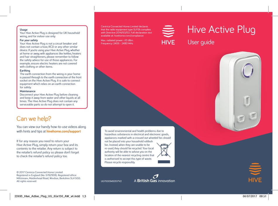 HIVE ACTIVE PLUG USER MANUAL Pdf Download | ManualsLib
