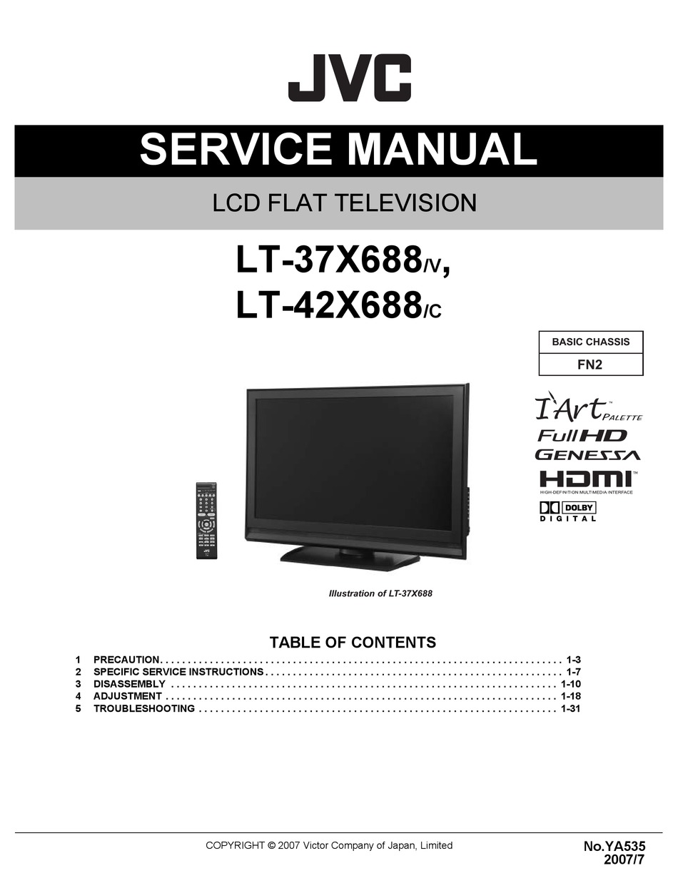 JVC LT 37X688 LCD TV SERVICE MANUAL ManualsLib JVC LT 37X688 LCD TV SERVICE MANUAL ManualsLib