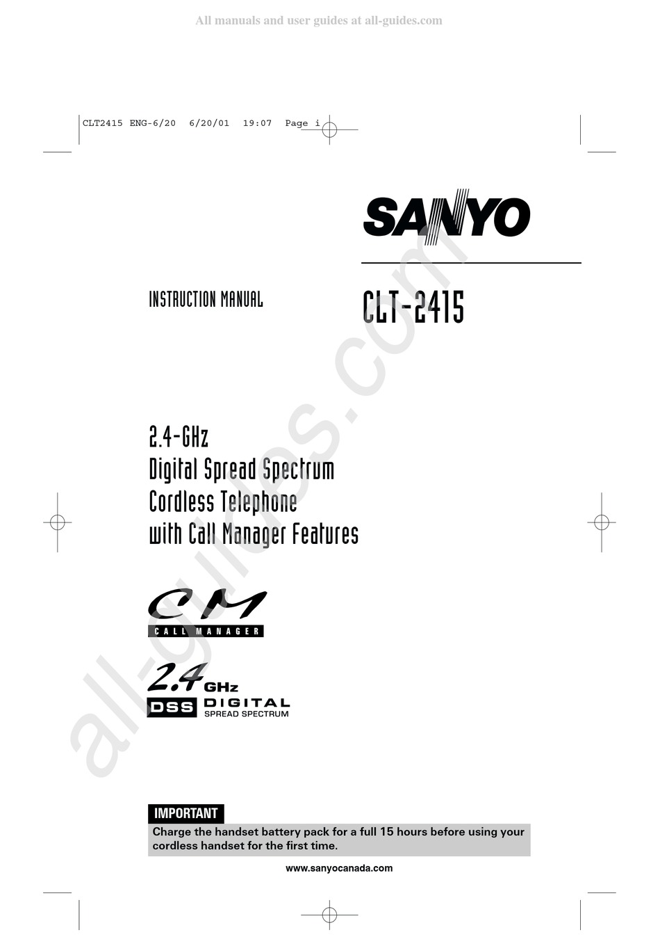 sanyo-clt-2415-cordless-telephone-instruction-manual-manualslib