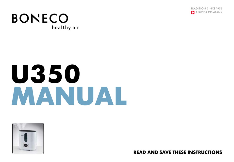 BONECO U350 HUMIDIFIER MANUAL | ManualsLib