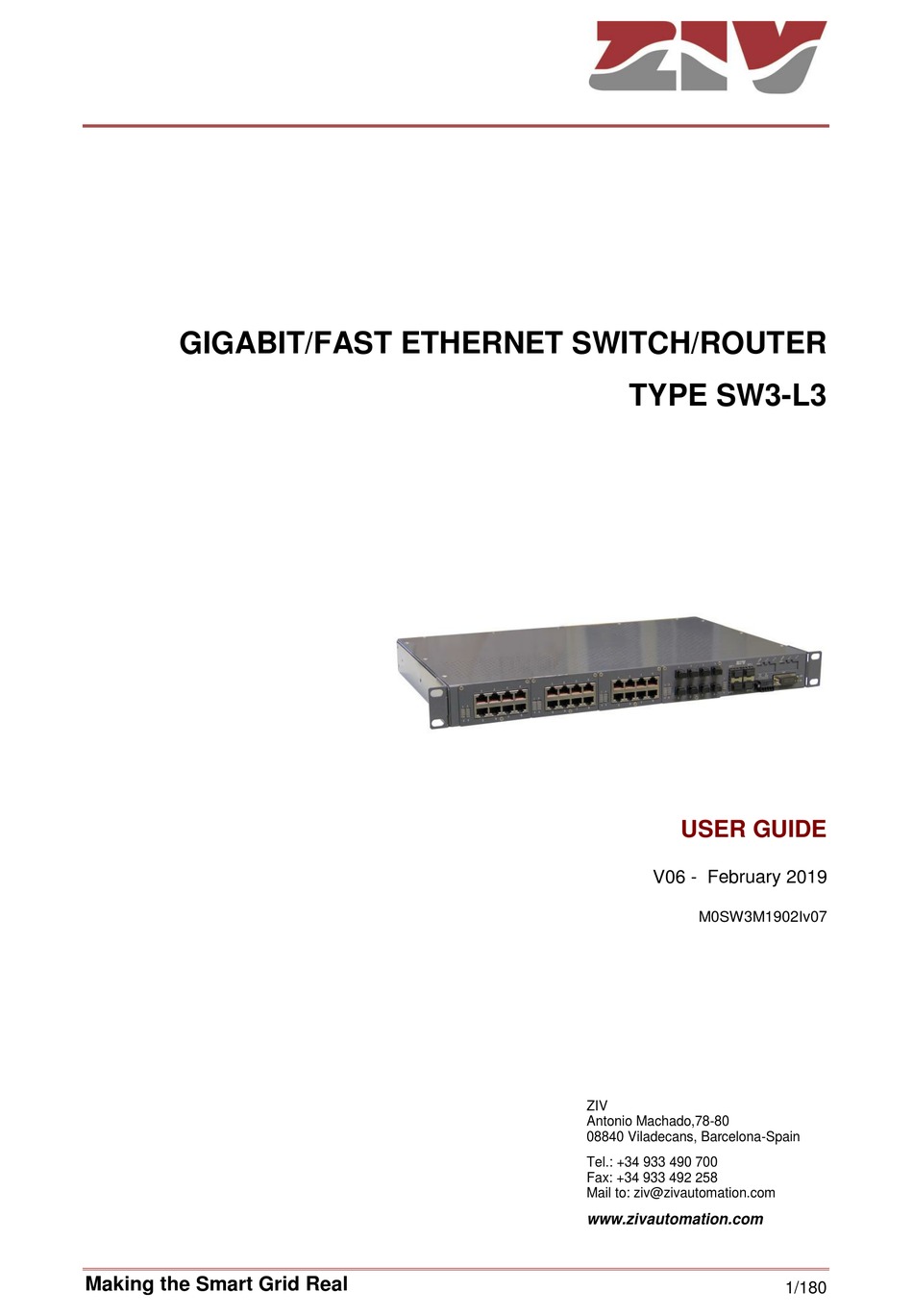ZIV SW3-L3 SWITCH USER MANUAL | ManualsLib