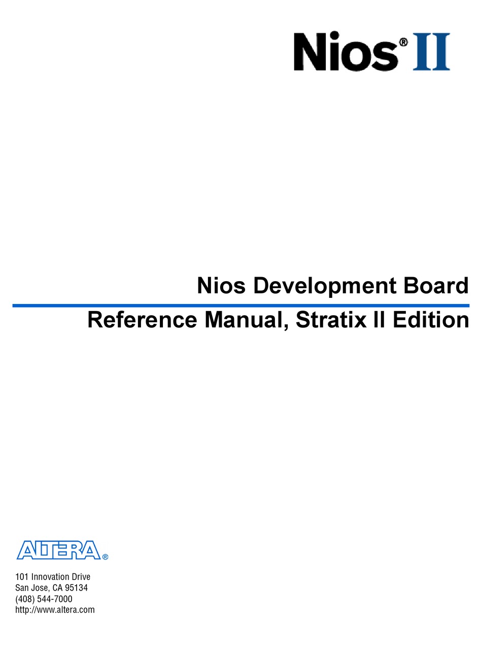 Altera Nios Ii Motherboard Reference Manual Manualslib