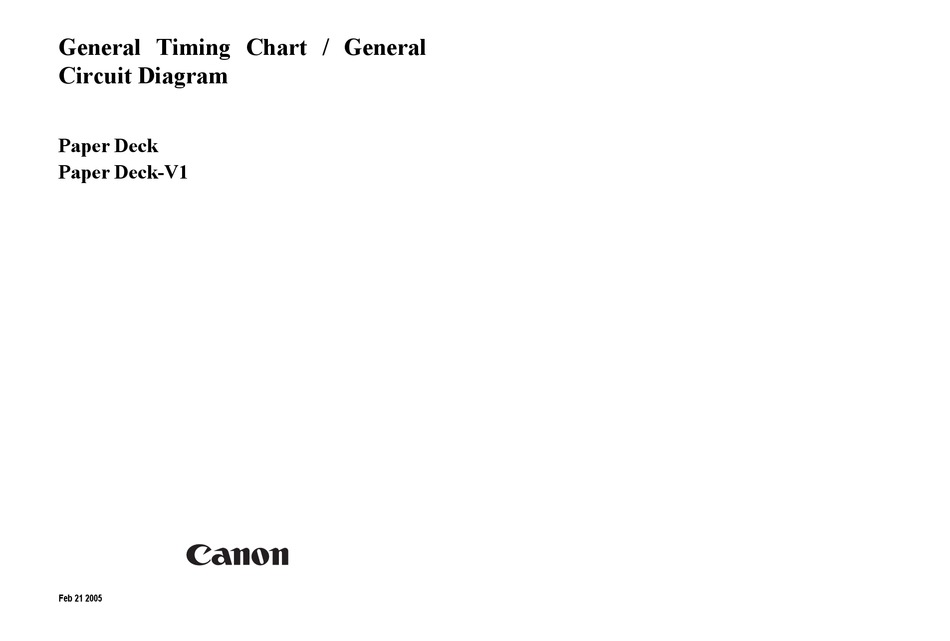 CANON PAPER DECK V1 GENERAL TIMING CHART GENERAL CIRCUIT DIAGRAM Pdf canon-paper-deck-v1-general-timing-chart-general-circuit-diagram-pdf